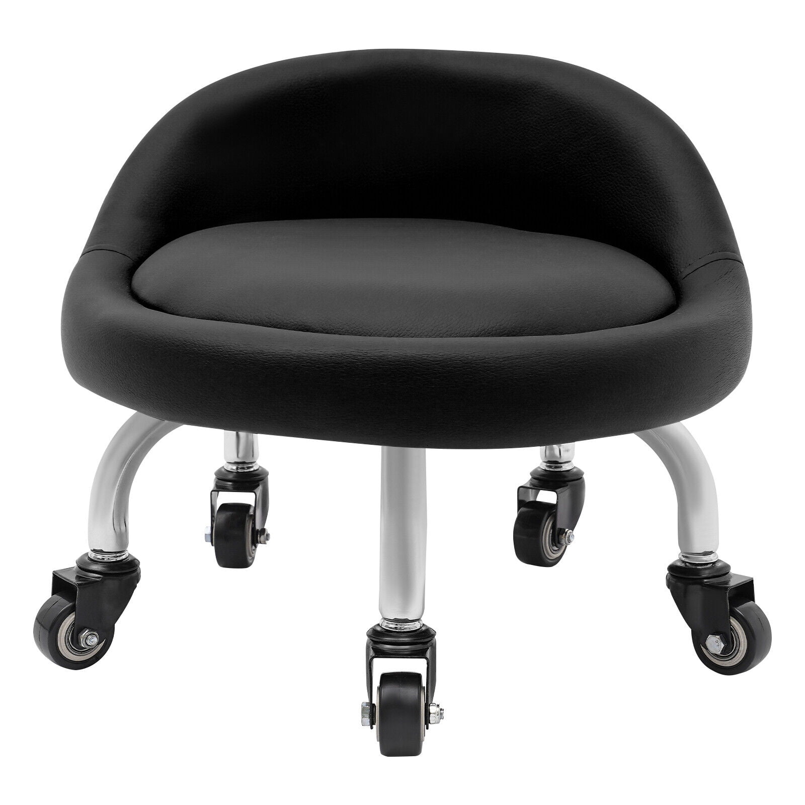 Modern Black Footrest Stool, Under Desk Foot Rest w/ 5 Universal Wheels ...