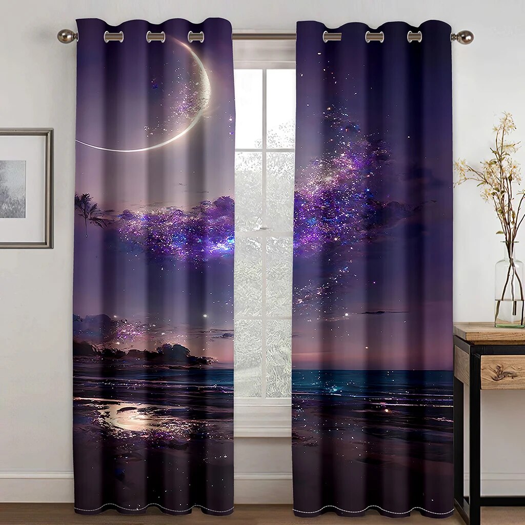 Modern Black Galactic Aurora in the Night Sky Free Shipping Thin 2 ...