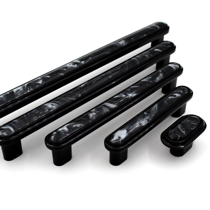 Modern Black Marble Handles Pulls Cabinet Drawer Dresser Furniture Knob ...