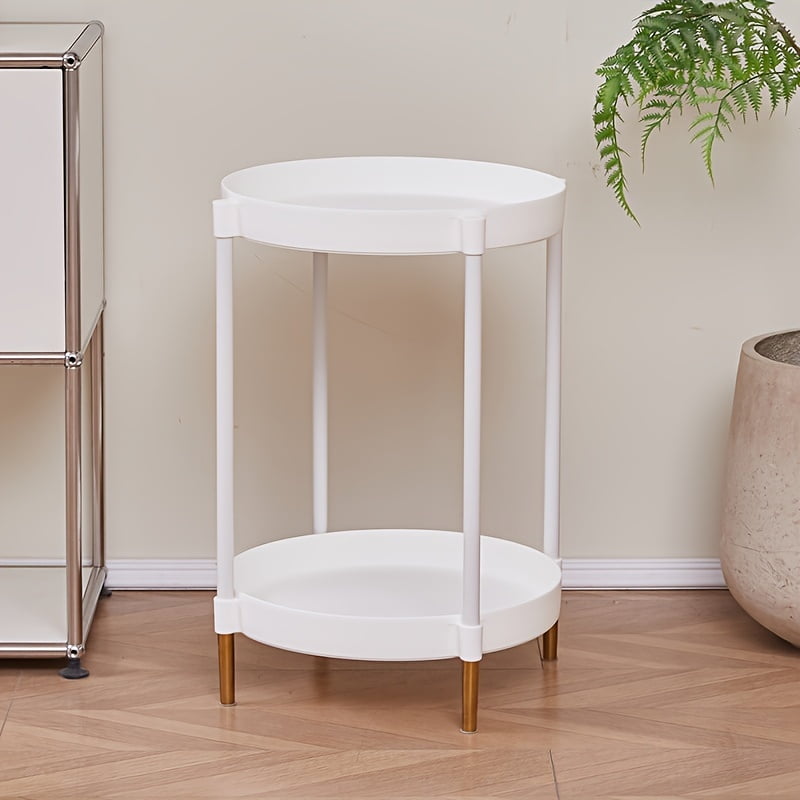 Modern Black Metal Nightstand Table - Space-Saving Small Round Sofa ...