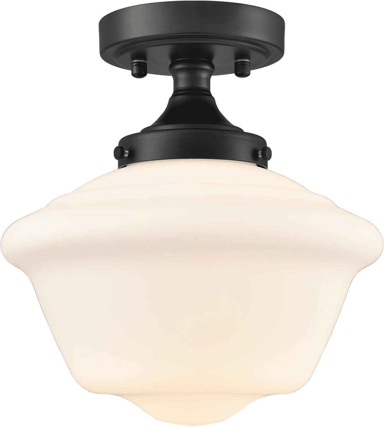 Modern Black Semi Flush Mount Ceiling Light Schoolhouse Light Fixture ...