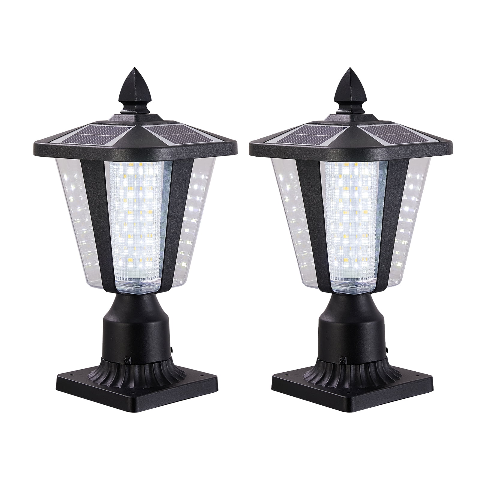 Modern Black Solar Column Headlight With Dimmable LED Lights, Long ...