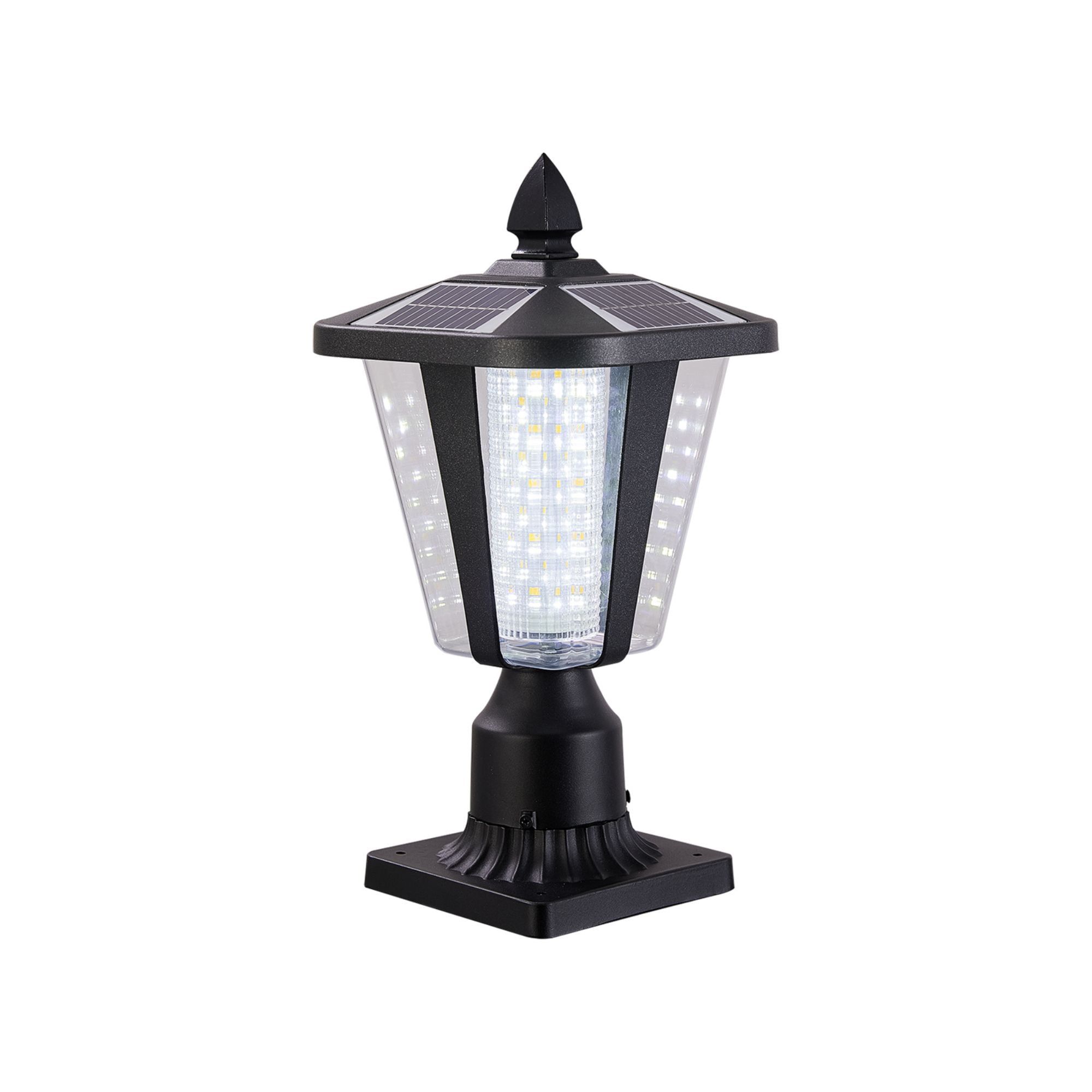 Modern Black Solar Column Headlight With Dimmable LED Lights, Long ...