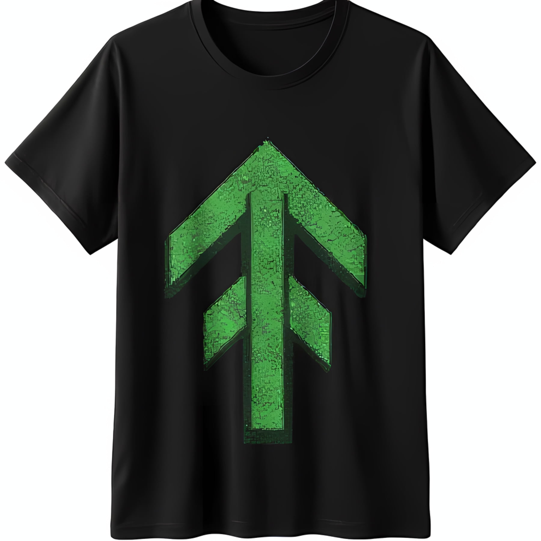Modern Black T-Shirt with Eye Catching Design Symbol of Progress and ...
