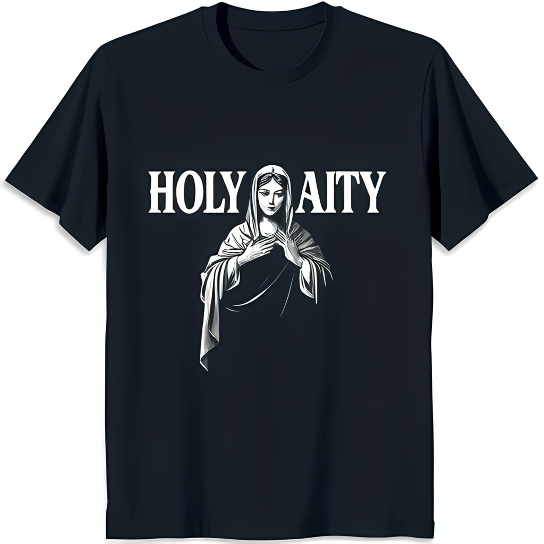 Modern Black T-Shirt with Graphic and ' AITY' Text Stylish Tee - Walmart.com