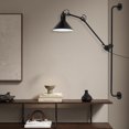 Modern Black Wall Lamp, Bedside Light Fixture LED- Adjustable Iron ...