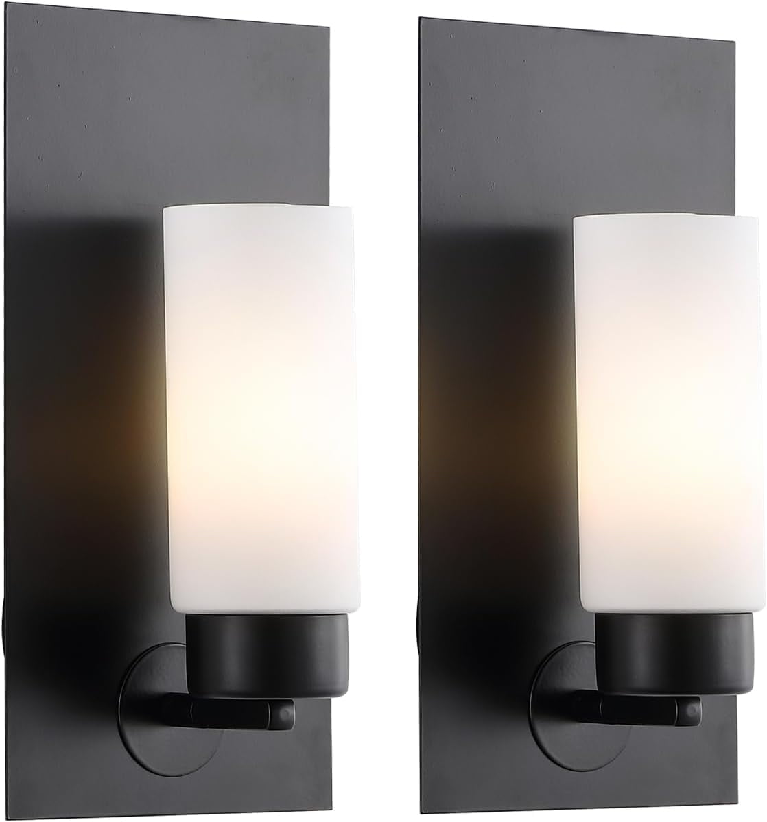 Modern Black Wall Sconces Set of 2 Industrial Mid Century Bathroom ...