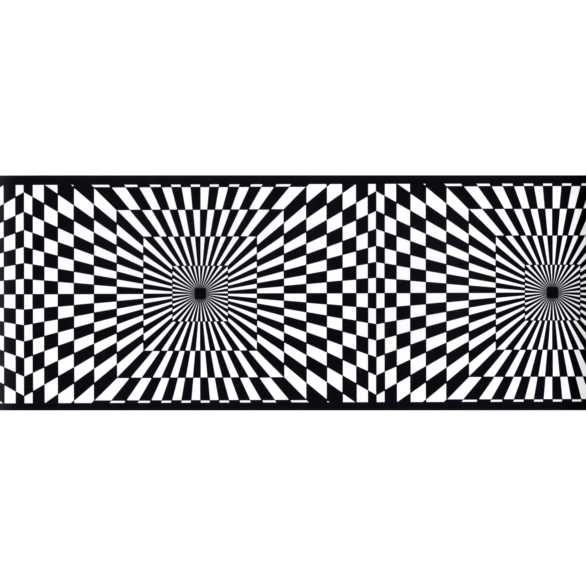 Modern Black and White Geometric Wallpaper Border - Checker Design - 15 ...