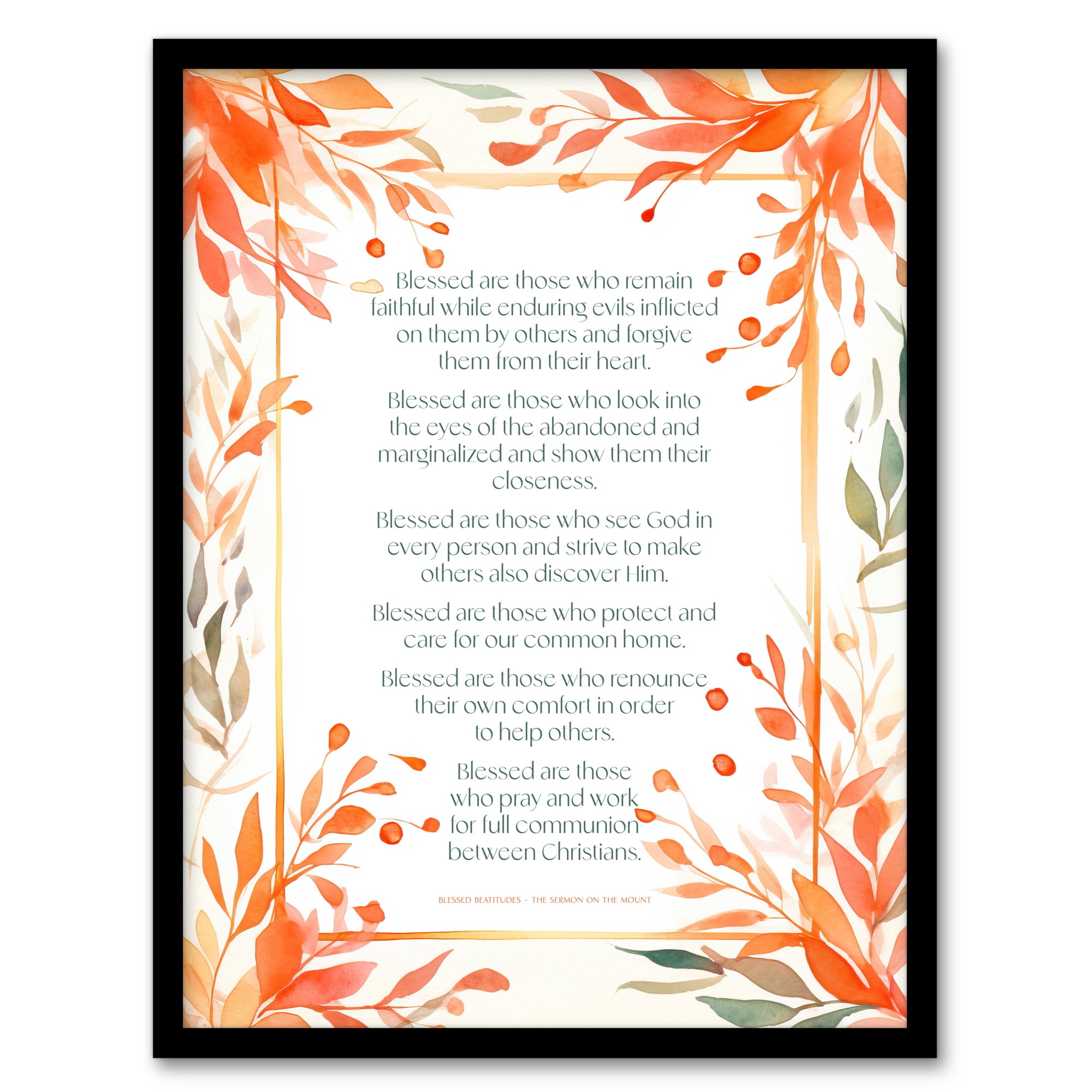 Modern Blessed Beatitudes Orange Pope Francis All Saints Day Quote ...