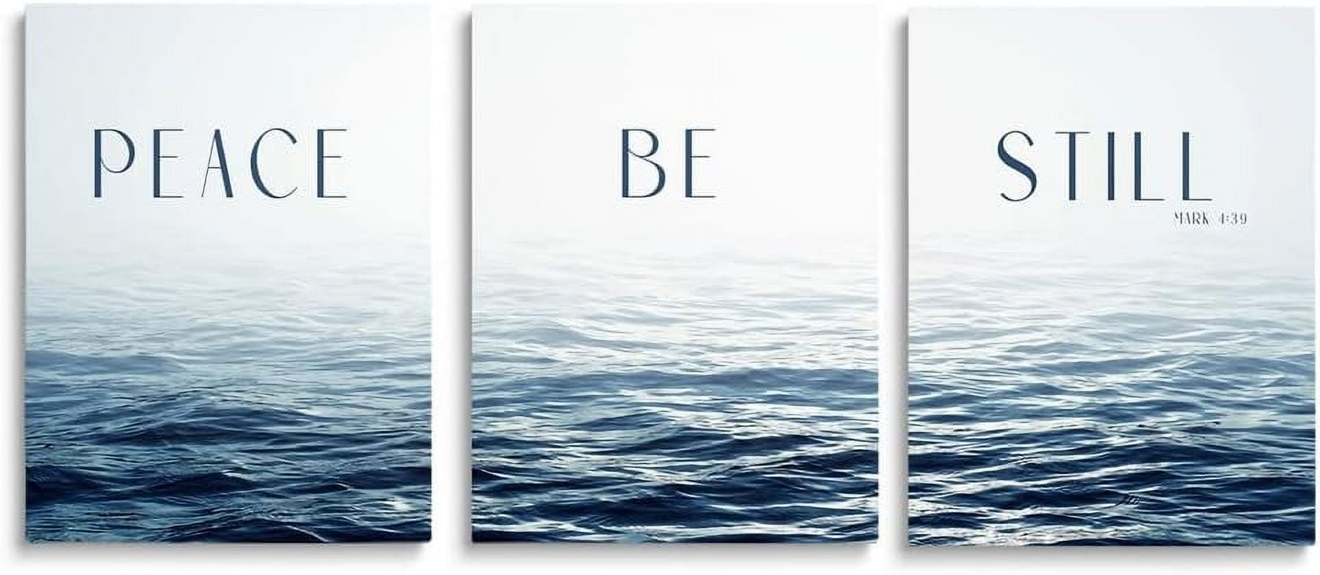 Modern Blue Ocean Canvas Wall Art Christians Wall Art Scripture Wall ...