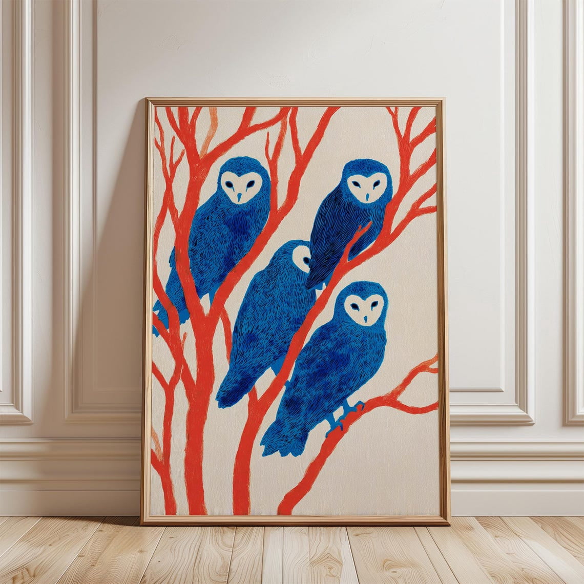 Modern Blue Owl Poster, Unframed Paper Poster 11x14in - Walmart.com