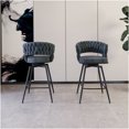 Modern Blue Swivel Bar Stools Set of 2, 26 Inch Counter Height ...