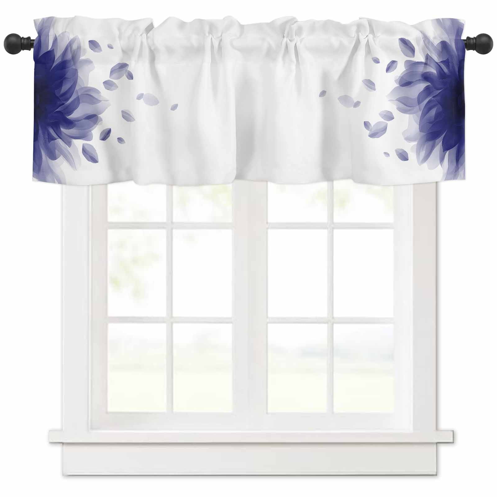 Modern Blue Valances for Windows Farmhouse Kitchen Curtains Valances ...