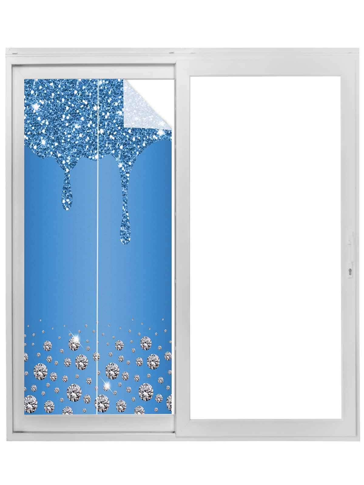 Modern Blue Window Privacy Film Stained Glass Window Film Decorative ...