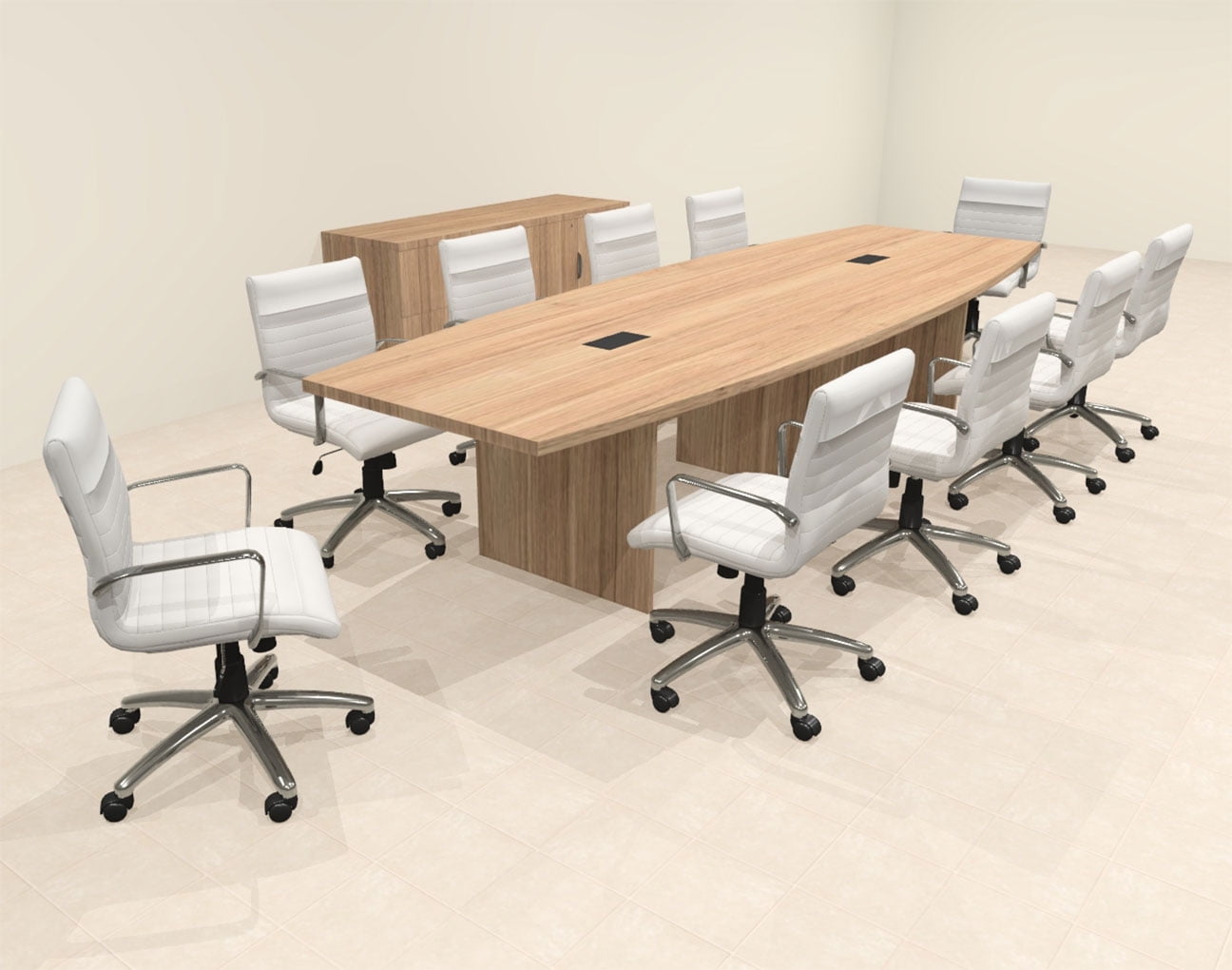 Modern Boat Shaped 12' Feet Conference Table, #OF-CON-C156 - Walmart.com