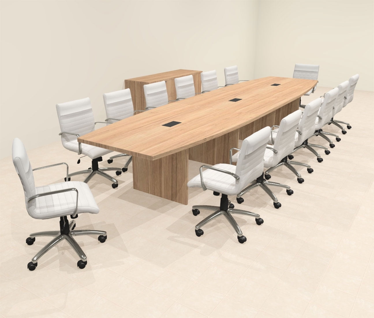 Modern Boat Shaped 16' Feet Conference Table, #OF-CON-C158 - Walmart.com