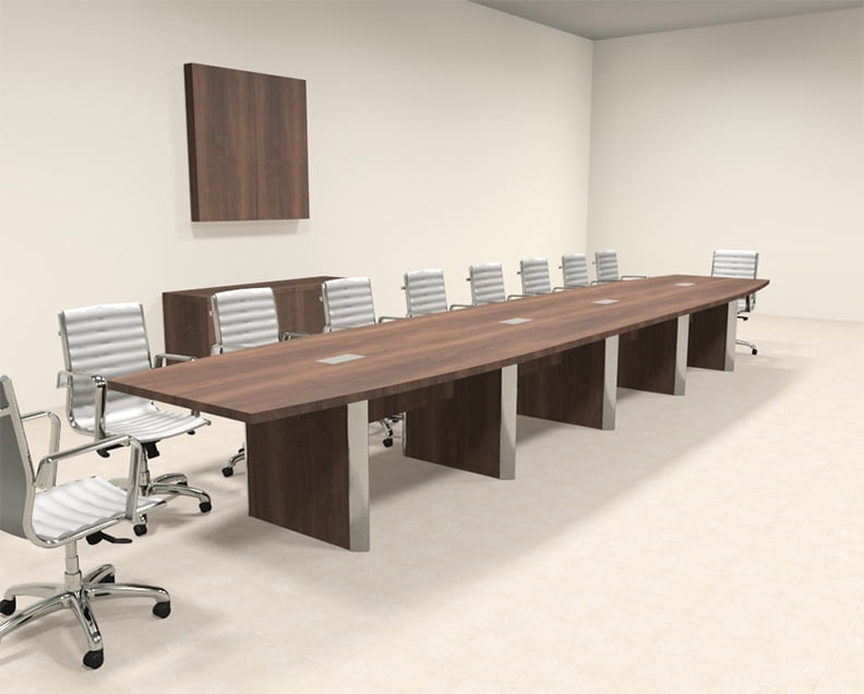 Modern Boat Shaped 20' Feet Conference Table, #OF-CON-CP29 - Walmart.com