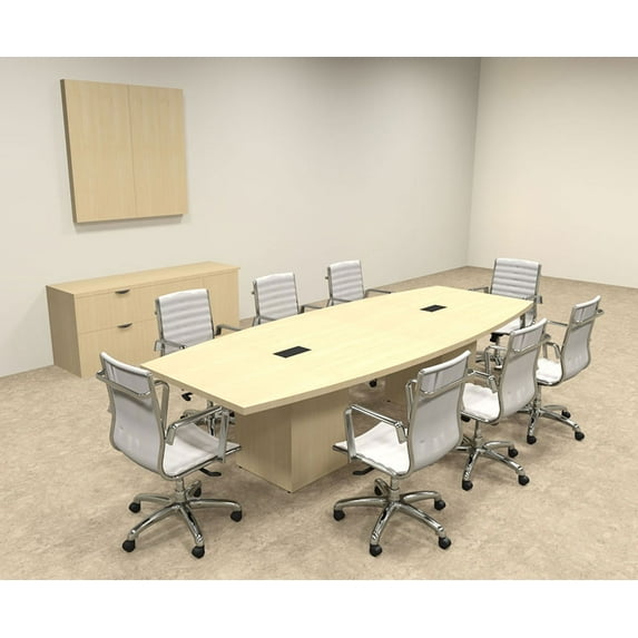 Modern Boat Shaped Cube Leg 10' Feet Conference Table, #OF-CON-CQ18 ...