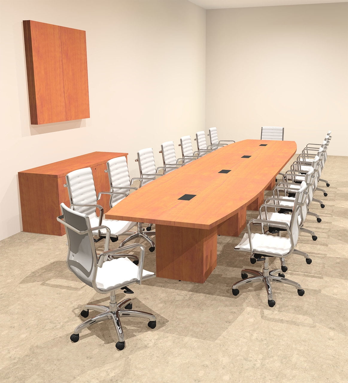 Modern Boat Shaped Cube Leg 18' Feet Conference Table, #OF-CON-CQ49 ...