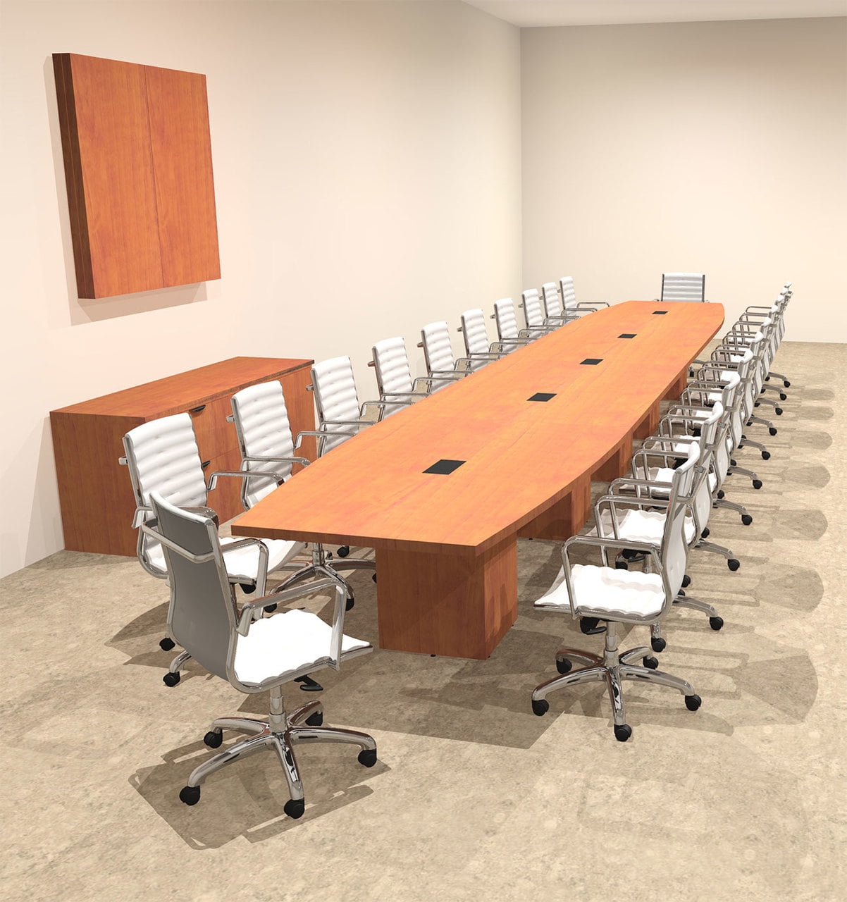 Modern Boat Shaped Cube Leg 24' Feet Conference Table, #OF-CON-CQ73 ...