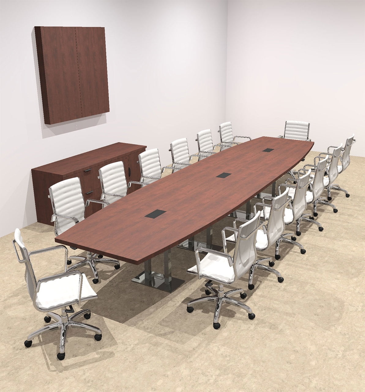 Modern Boat Shaped Steel Leg 16' Feet Conference Table, #OF-CON-CM43 ...