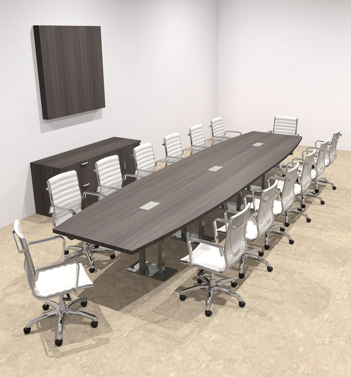 Modern Boat Shaped Steel Leg 16' Feet Conference Table, #OF-CON-CM46 ...