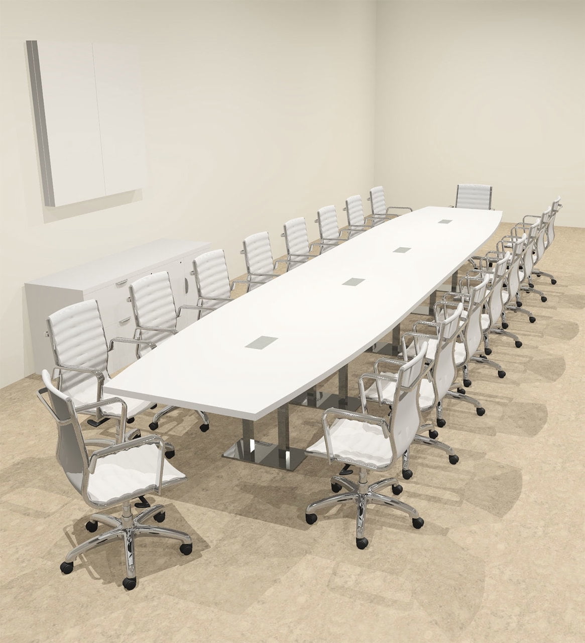 Modern Boat Shaped Steel Leg 20' Feet Conference Table, #OF-CON-CM55 ...