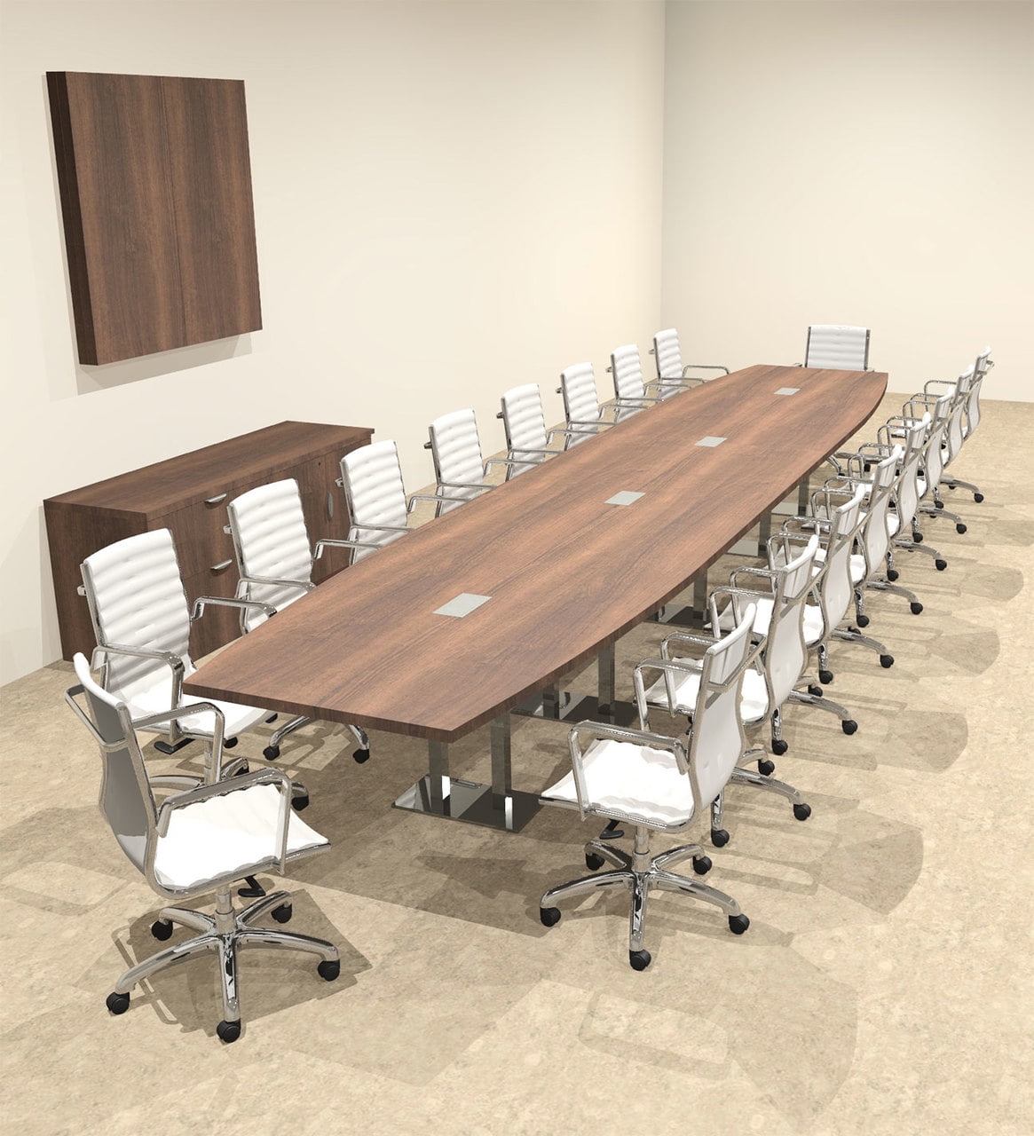 Modern Boat Shaped Steel Leg 20' Feet Conference Table, #OF-CON-CM58 ...