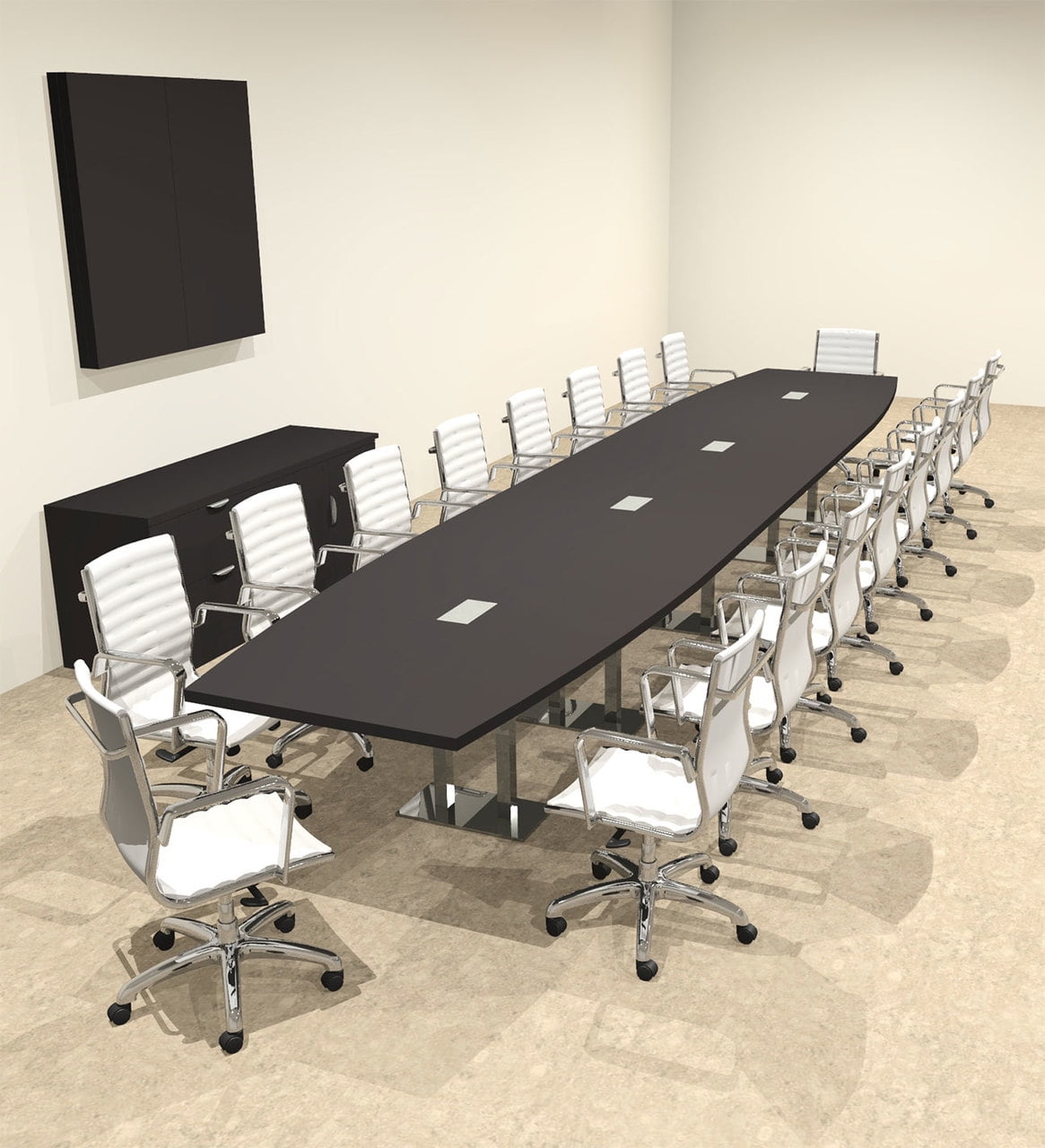Modern Boat Shaped Steel Leg 20' Feet Conference Table, #OF-CON-CM61 ...