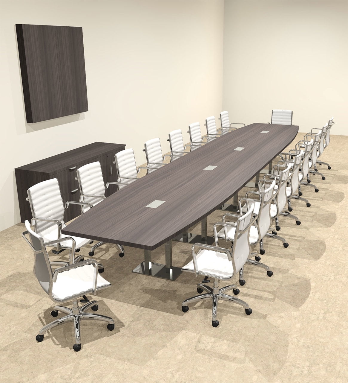 Modern Boat Shaped Steel Leg 20' Feet Conference Table, #OF-CON-CM62 ...