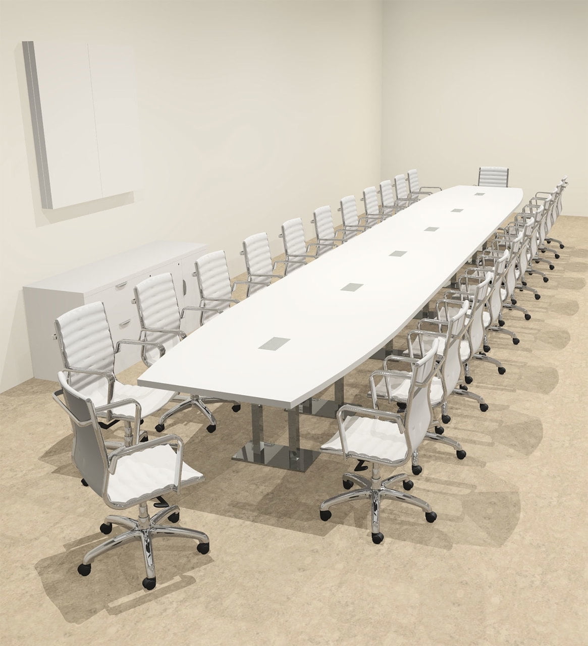 Modern Boat Shaped Steel Leg 26' Feet Conference Table, #OF-CON-CM79 ...