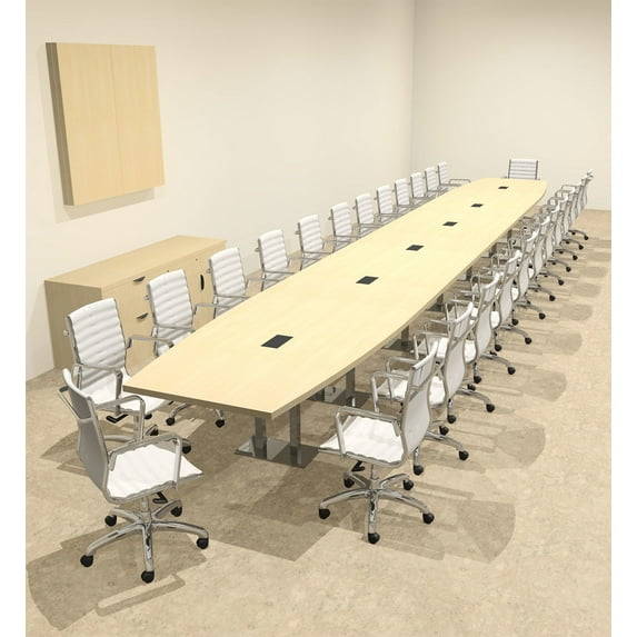 Modern Boat Shaped Steel Leg 28' Feet Conference Table, #OF-CON-CM88 ...