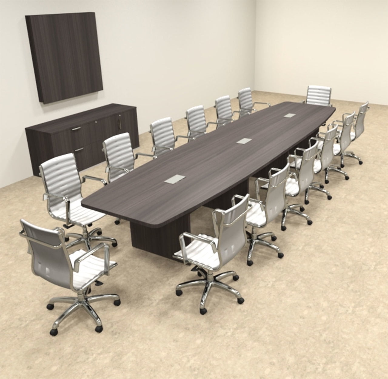 Modern Boat Shapedd 16' Feet Conference Table, #OF-CON-C136 - Walmart.com