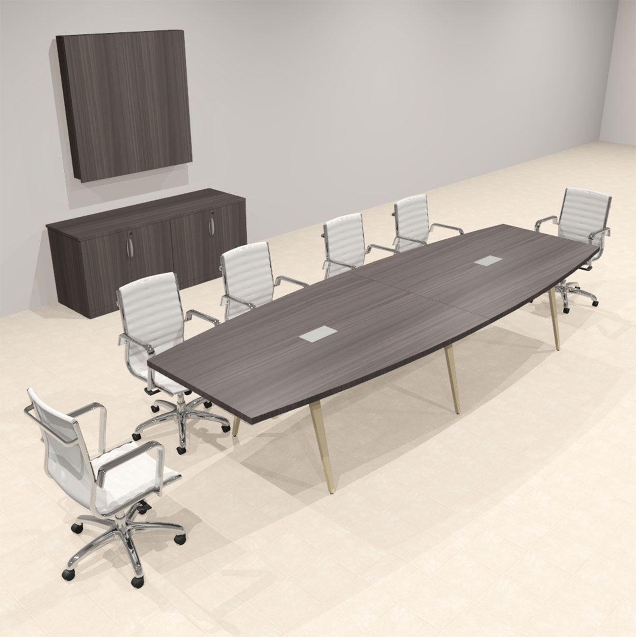 Modern Boat shaped 12' Feet Conference Table, #OF-CON-CW21 - Walmart.com
