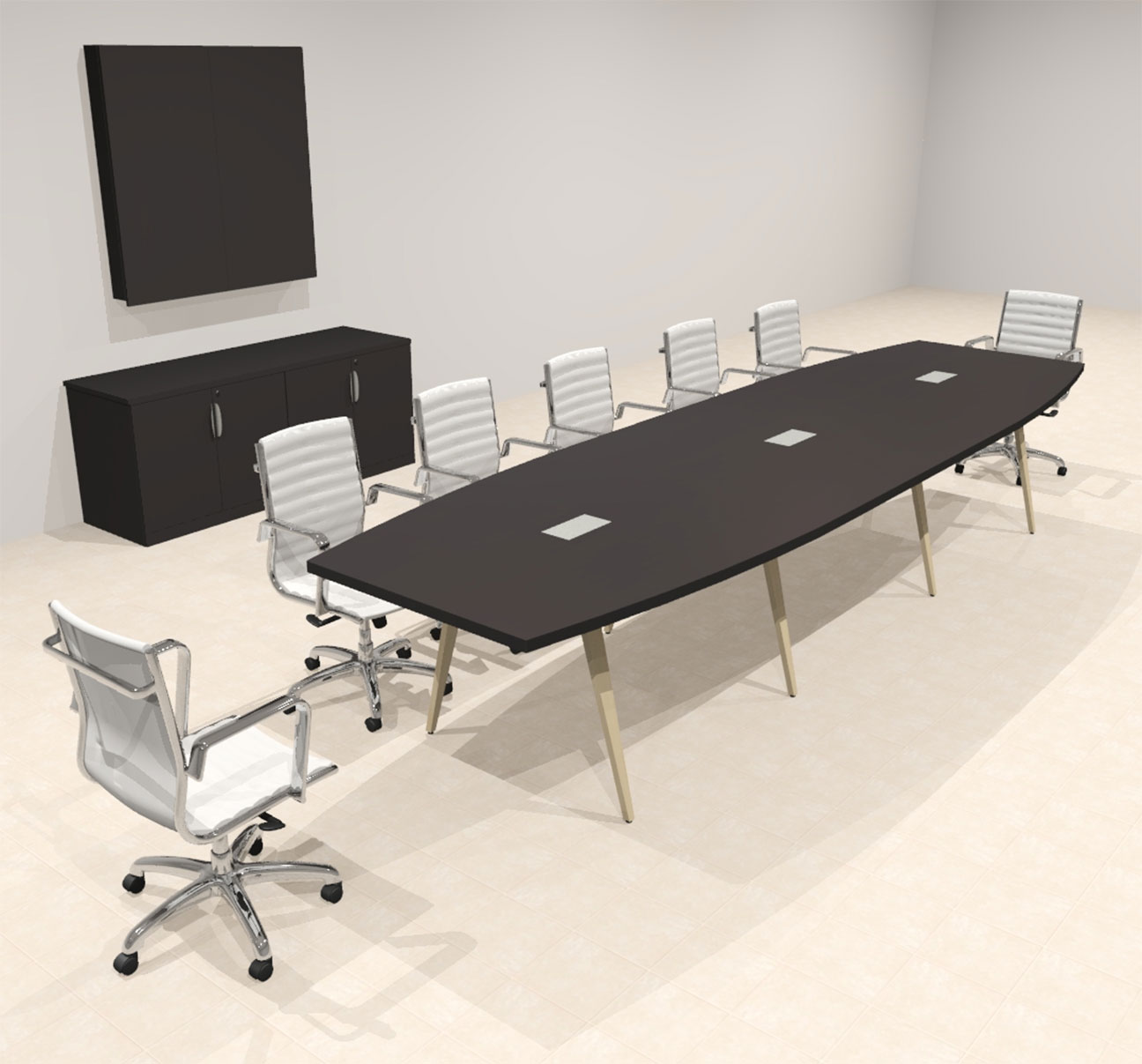Modern Boat shaped 14' Feet Conference Table, #OF-CON-CW27 - Walmart.com