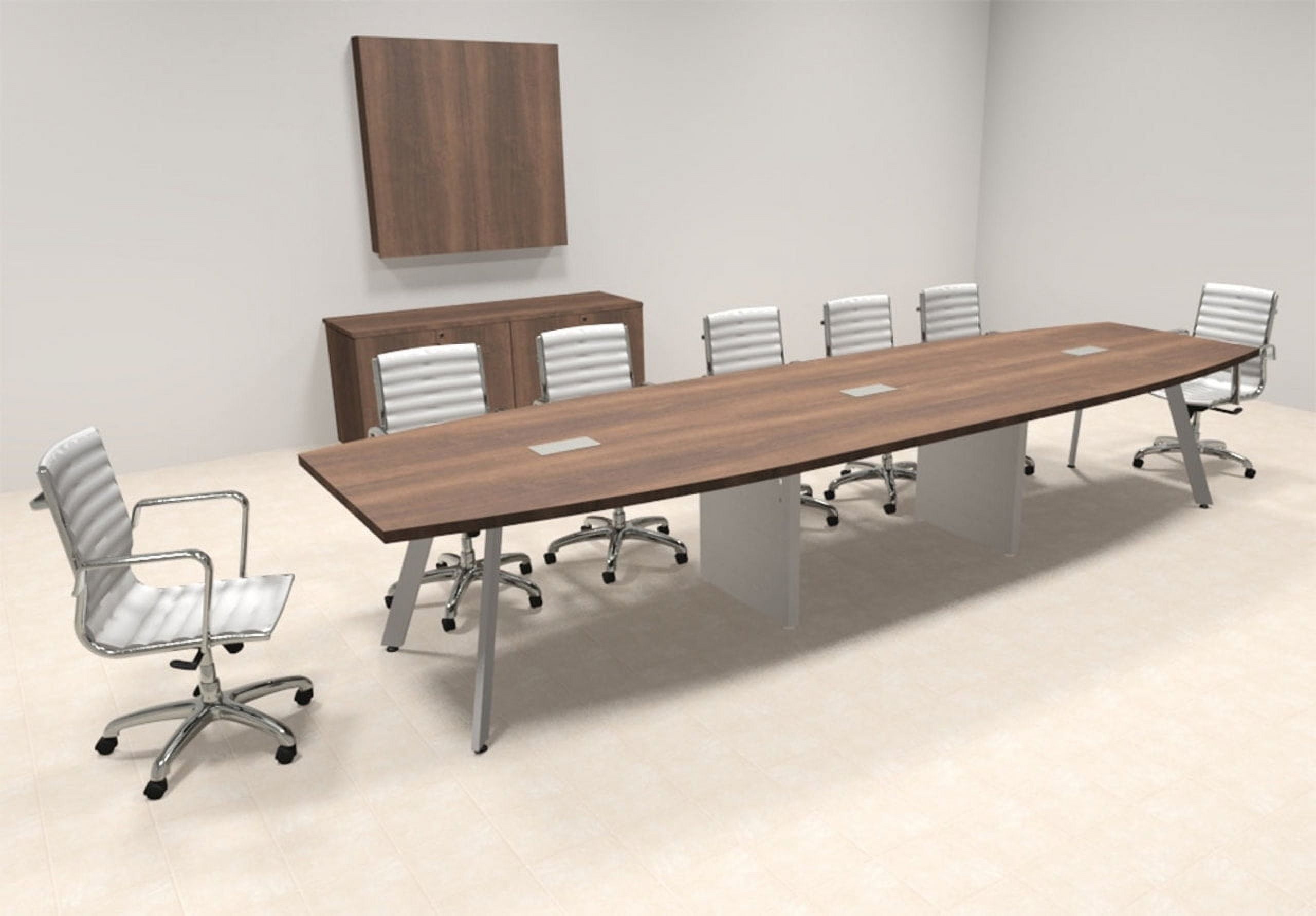 Modern Boat shaped 14' Feet Metal Leg Conference Table, #OF-CON-CV24 ...