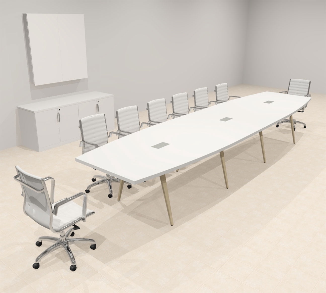Modern Boat shaped 16' Feet Conference Table, #OF-CON-CW29 - Walmart.com