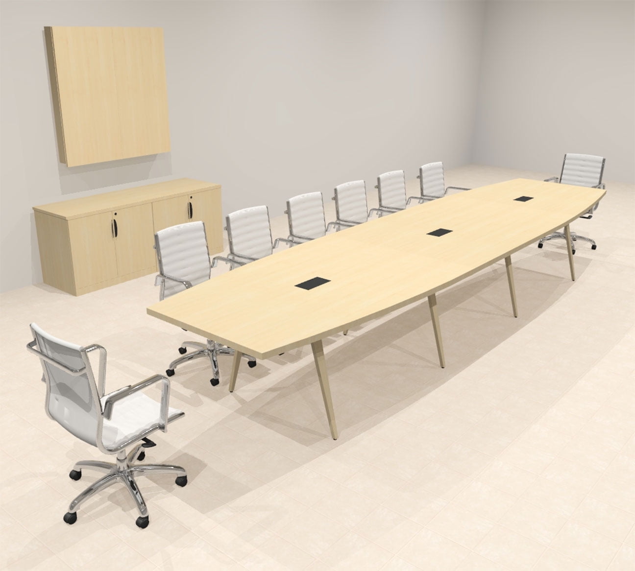 Modern Boat shaped 16' Feet Conference Table, #OF-CON-CW30 - Walmart.com