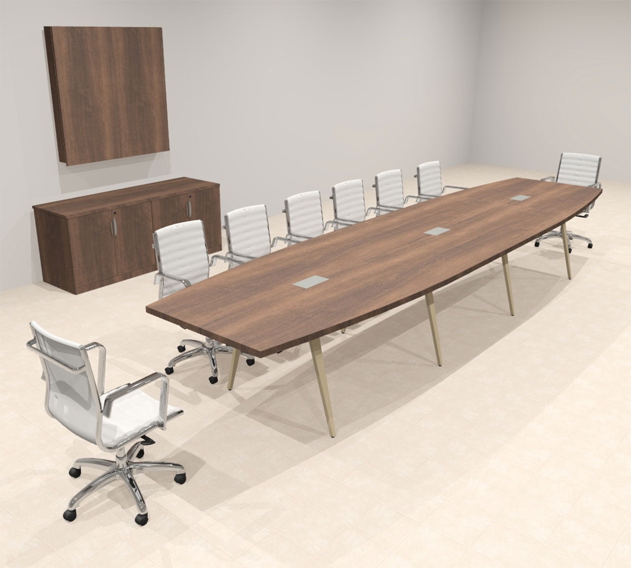 Modern Boat shaped 16' Feet Conference Table, #OF-CON-CW31 - Walmart.com