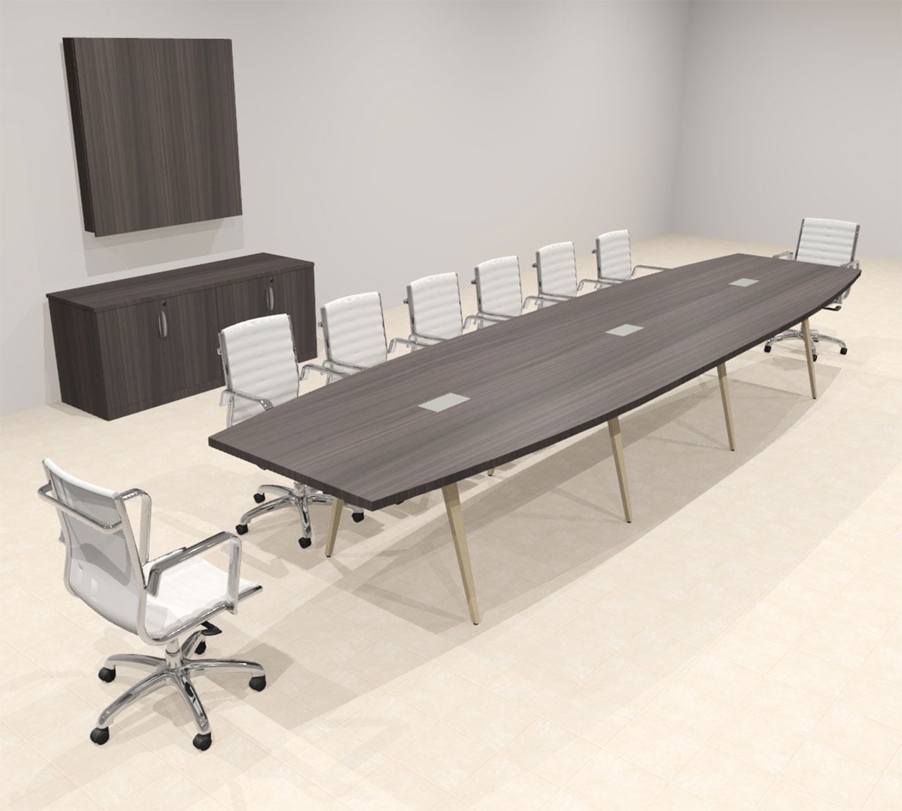 Modern Boat shaped 16' Feet Conference Table, #OF-CON-CW35 - Walmart.com