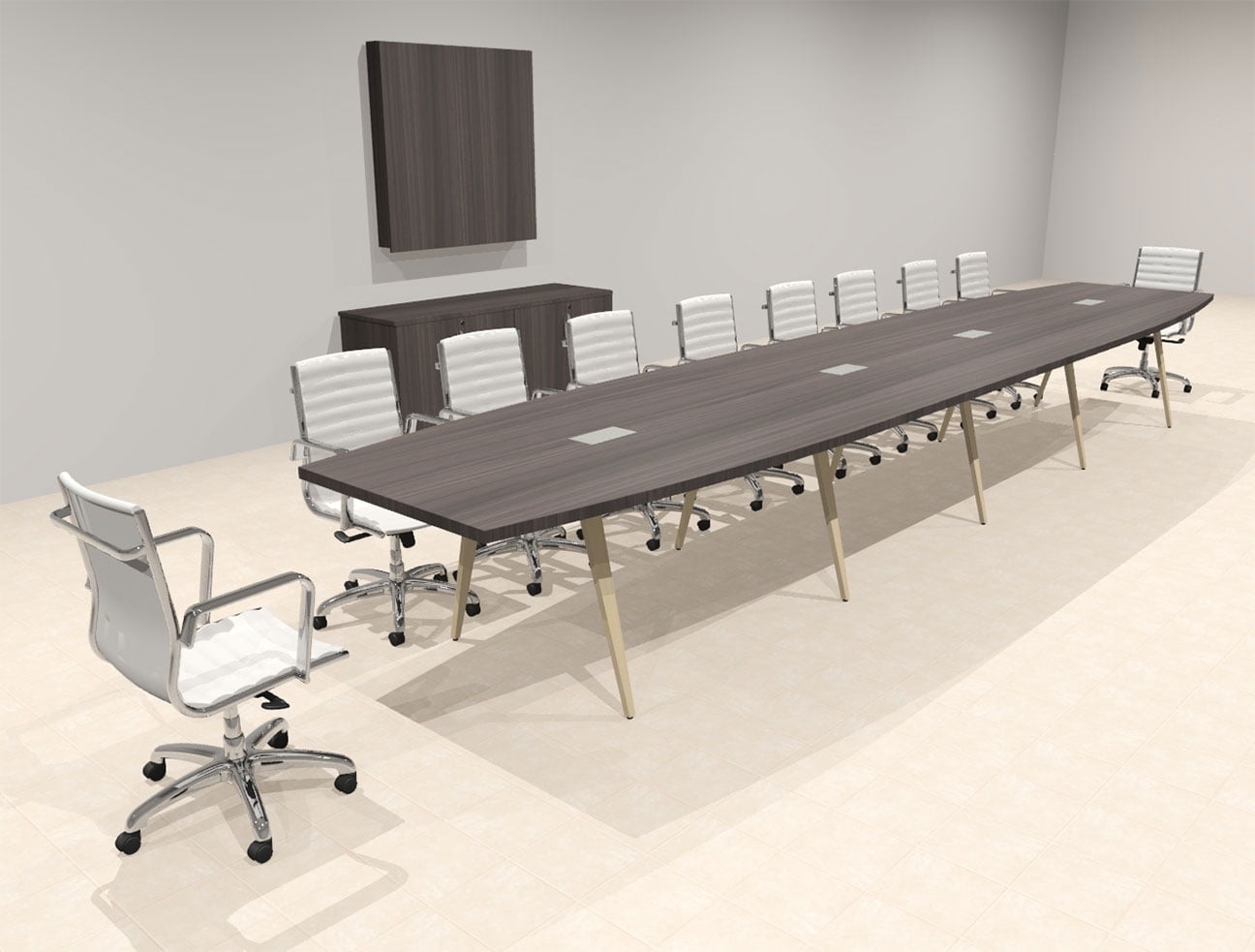 Modern Boat shaped 20' Feet Conference Table, #OF-CON-CW49 - Walmart.com