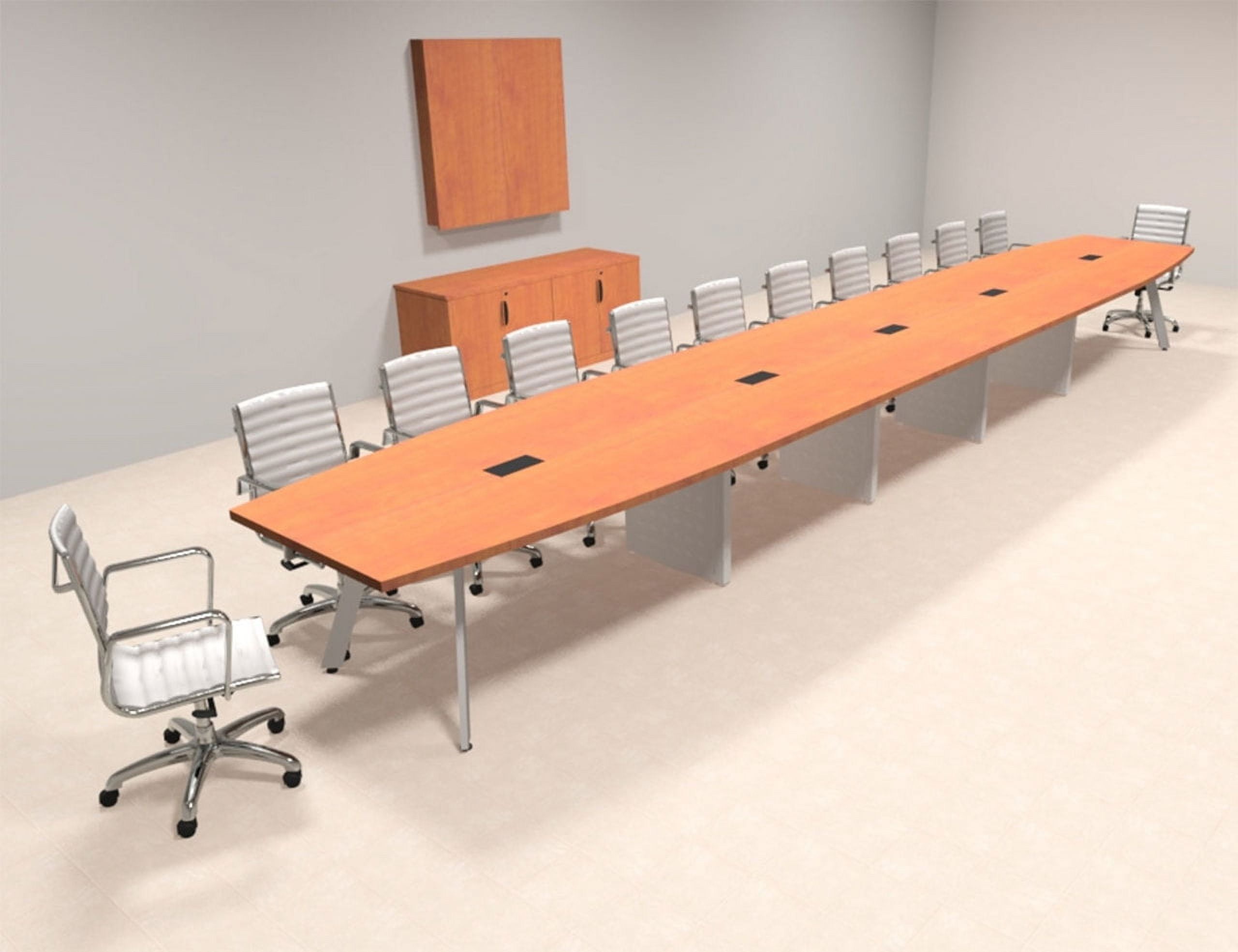 Modern Boat shaped 24' Feet Metal Leg Conference Table, #OF-CON-CV58 ...