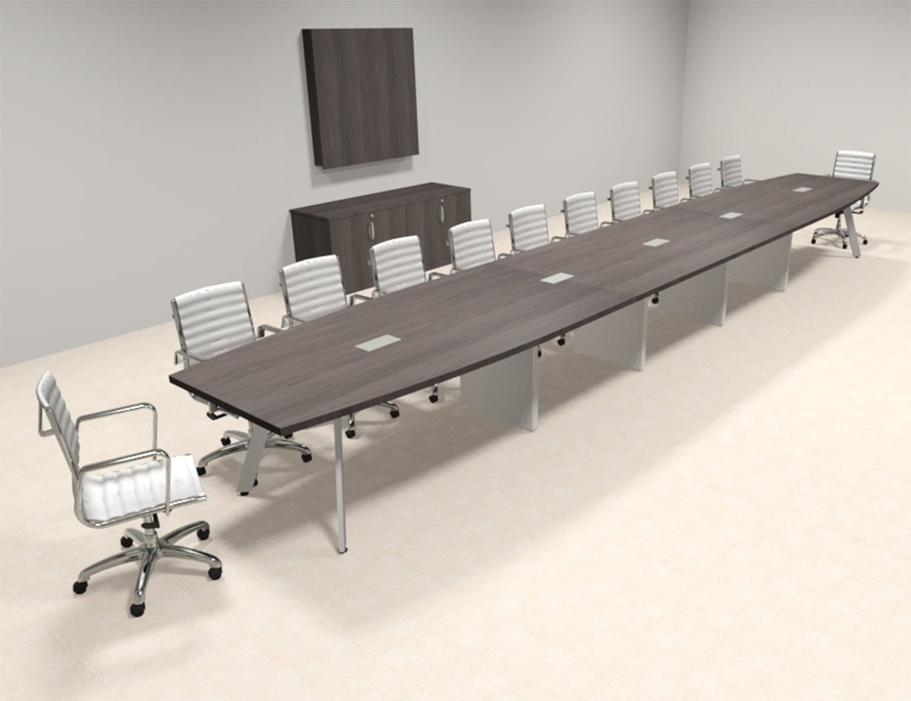 Modern Boat shaped 24' Feet Metal Leg Conference Table, #OF-CON-CV63 ...