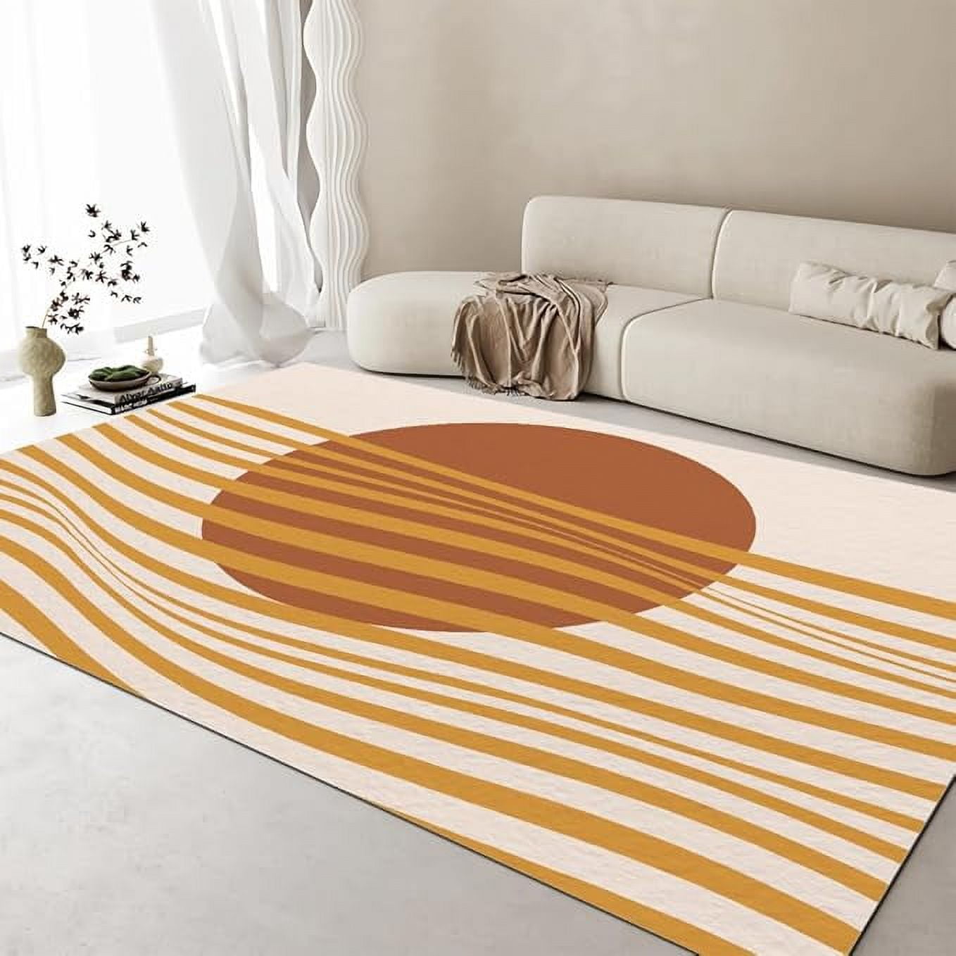 Modern Bohemian Design Area Rug, Simple Style Geometric Lines Living ...