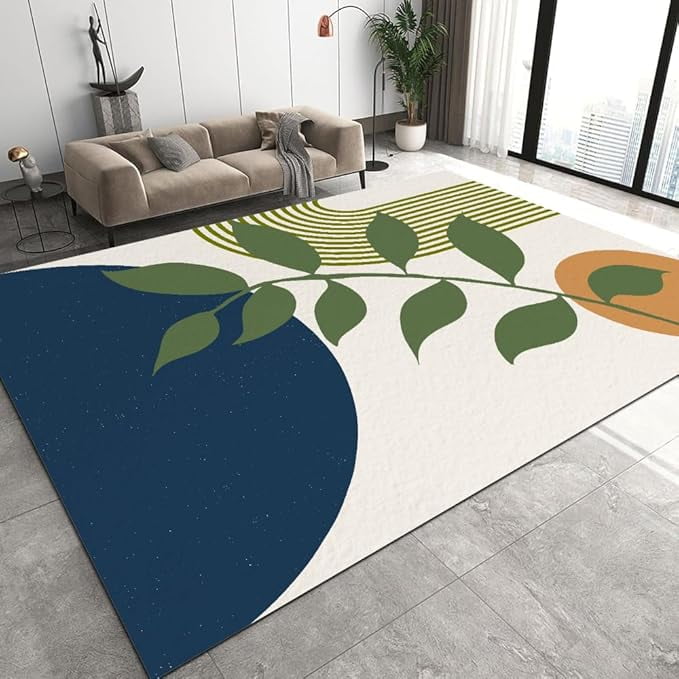Modern Bohemian Style Area Rug, Abstract Art Design Bedroom Rug, Soft ...