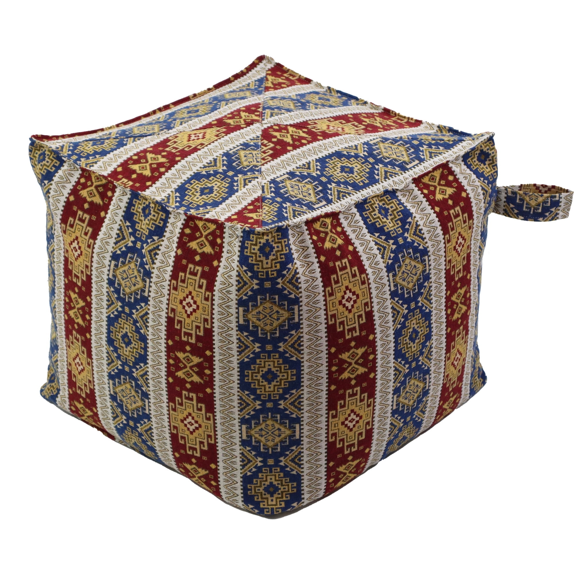 Modern Bohemian Unstuffed Square Pouf Cover Only- Elegant Cotton ...