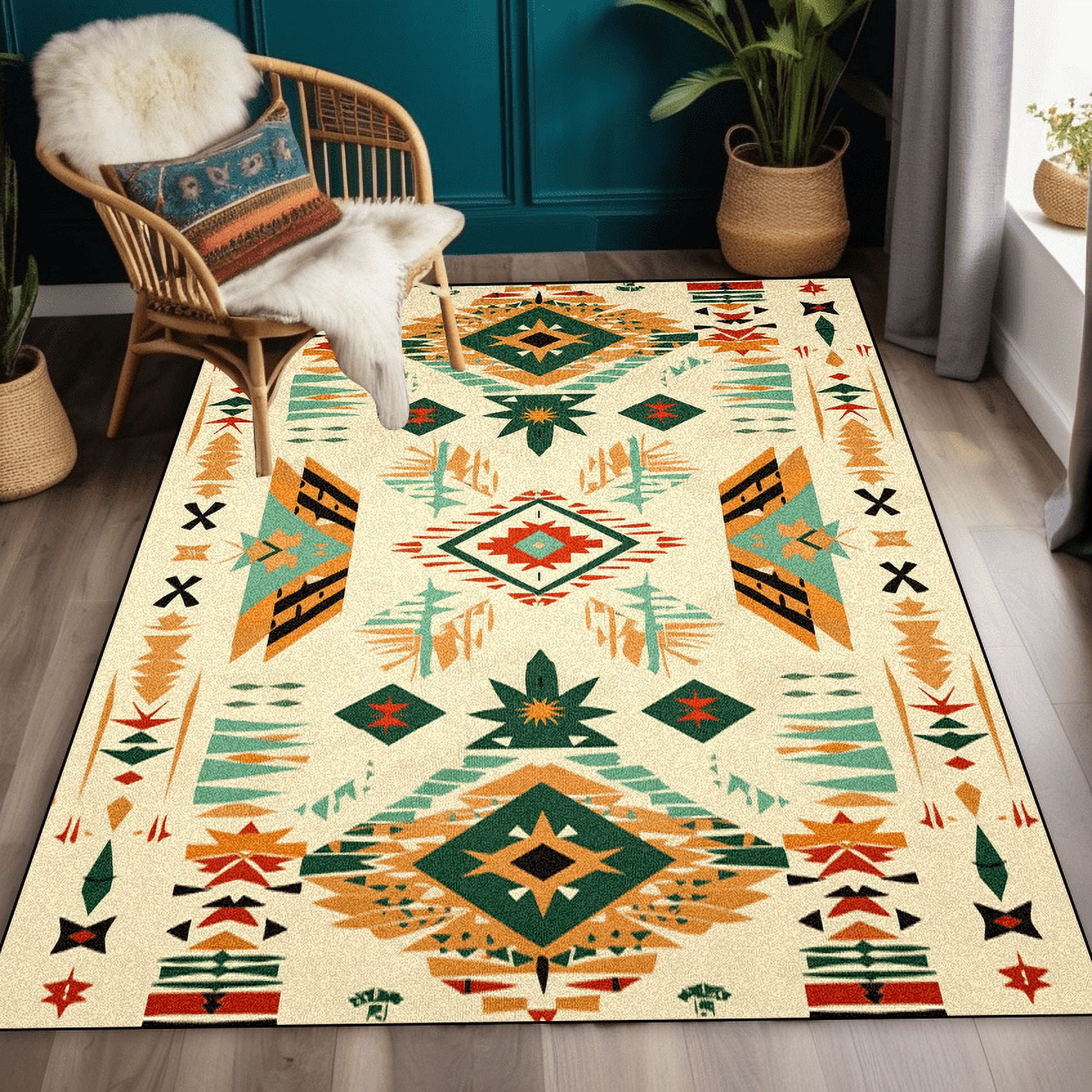 Modern Bohemian Yellow Carpet Living Room ration Home Bedroom Soft Rugs ...