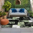 Modern Boho Indoor Outdoor Rugs 3x5 Ft, Flowers Geometric Texture Green ...