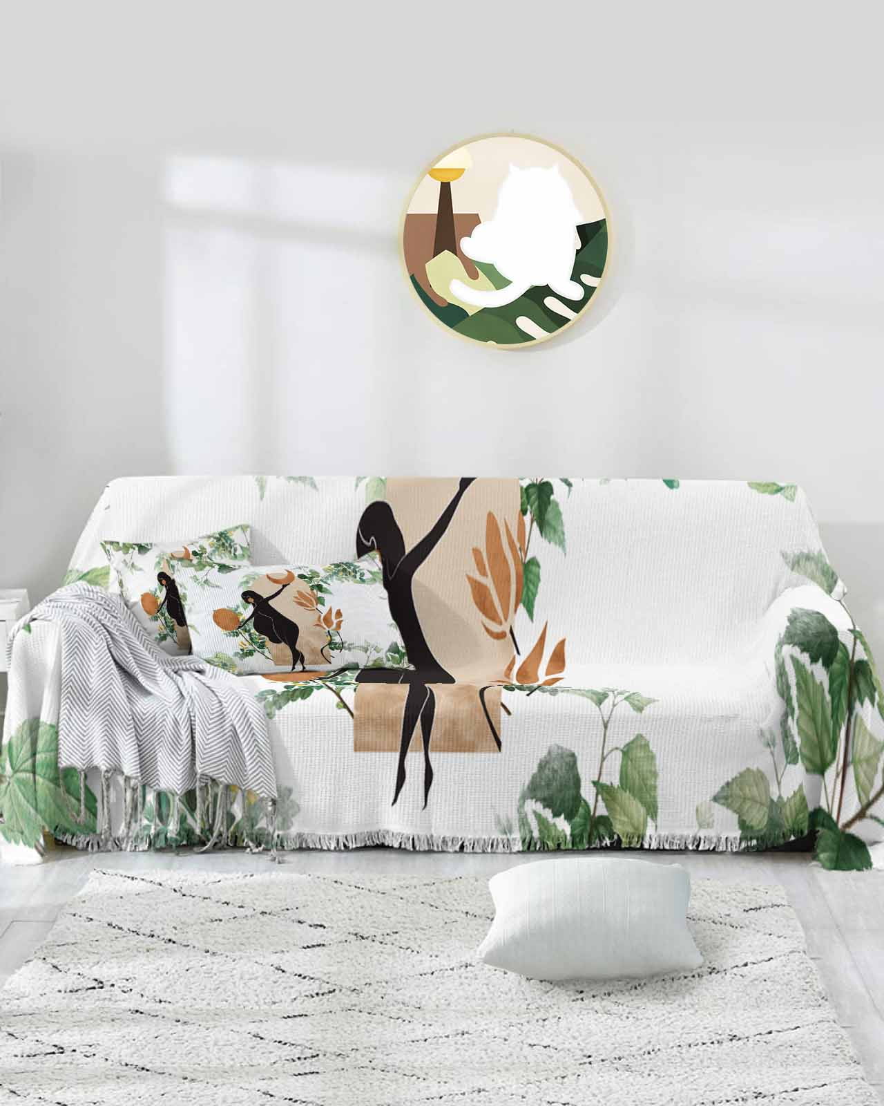 Modern Boho Sofa Covers for 3 Cushion,Washable Couch Cover for ...