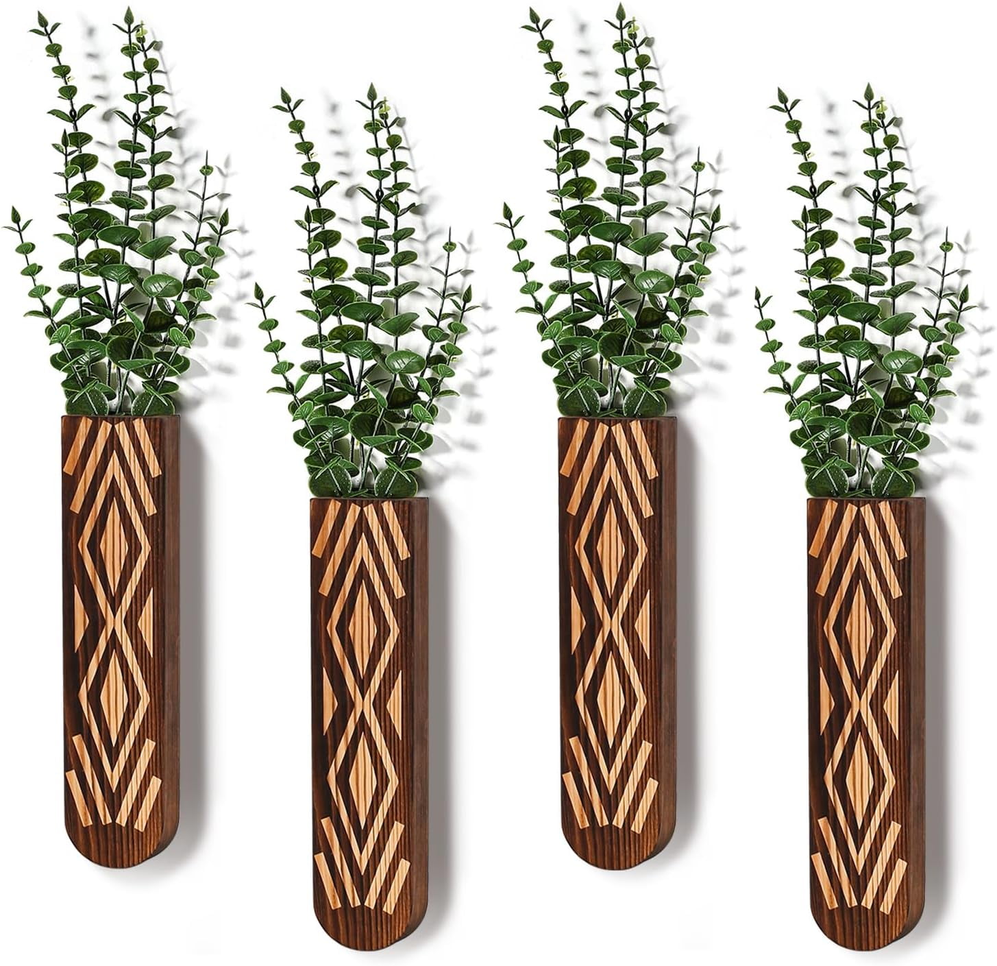 Modern Boho Wood Wall Planter Hanging Vase Wall Planter-Simple Wall ...